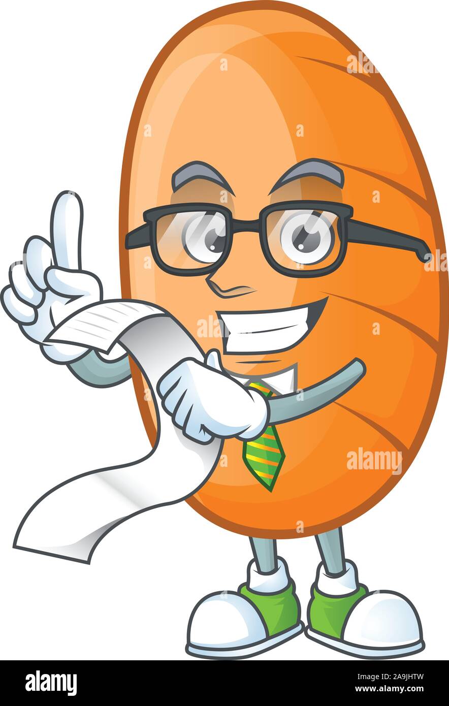 Long loaf cartoon character with holding bill mascot Stock Vector Image ...