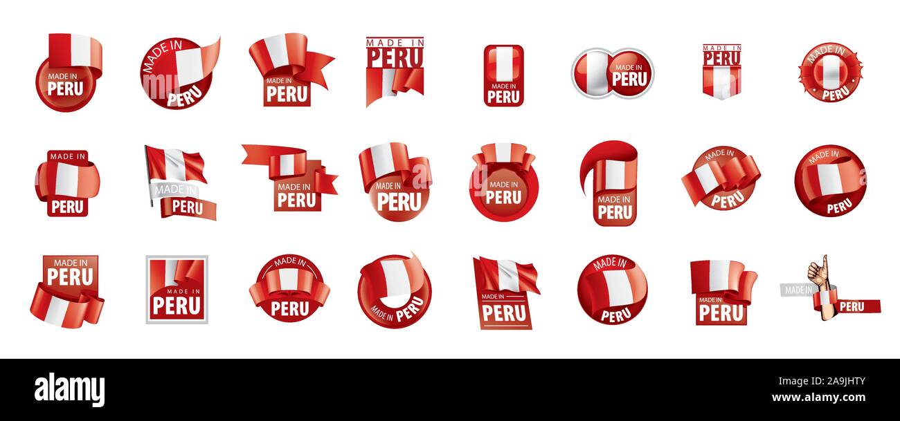Peru flag, vector illustration on a white background Stock Vector Image ...