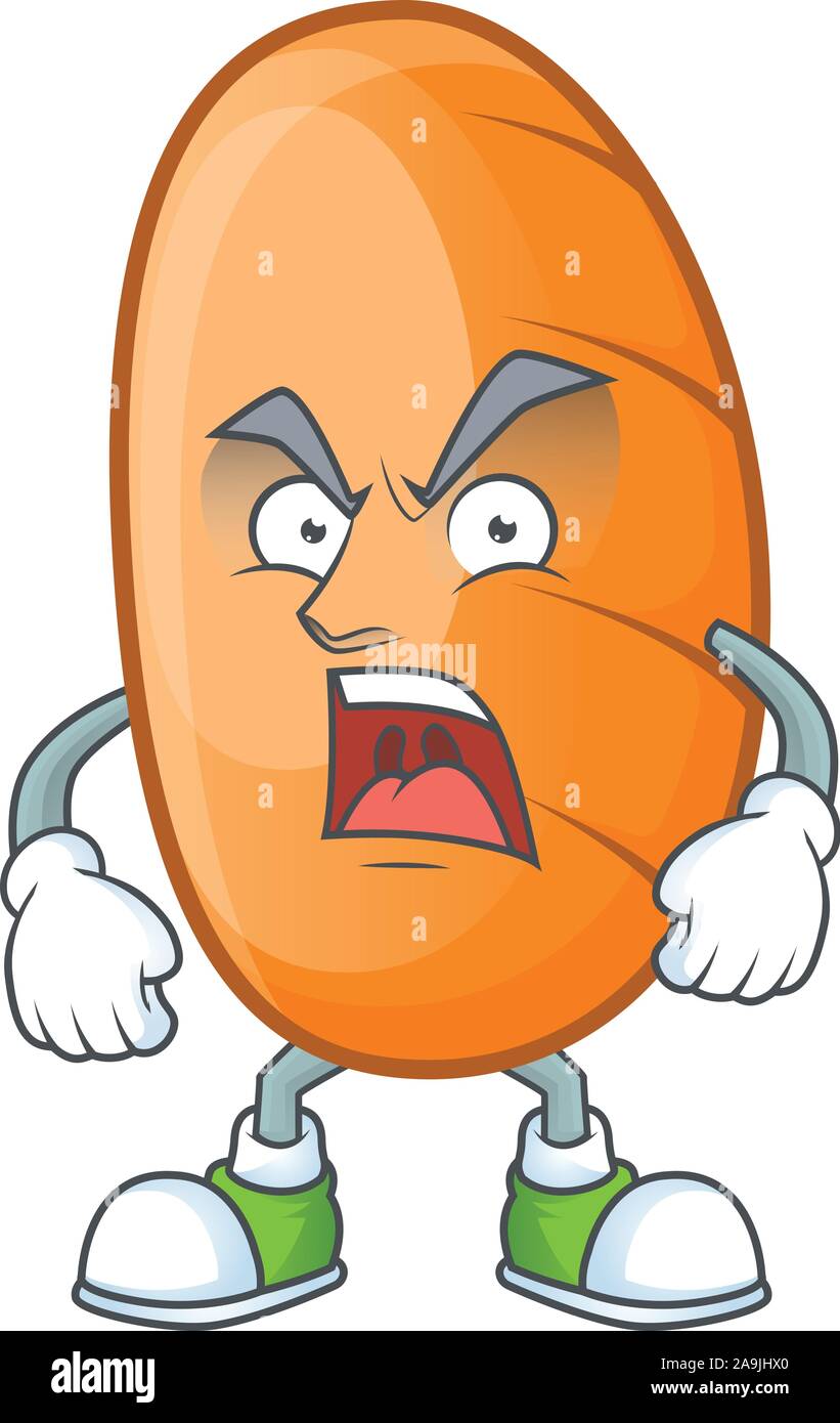 Long loaf cartoon character with angry mascot Stock Vector Image & Art ...