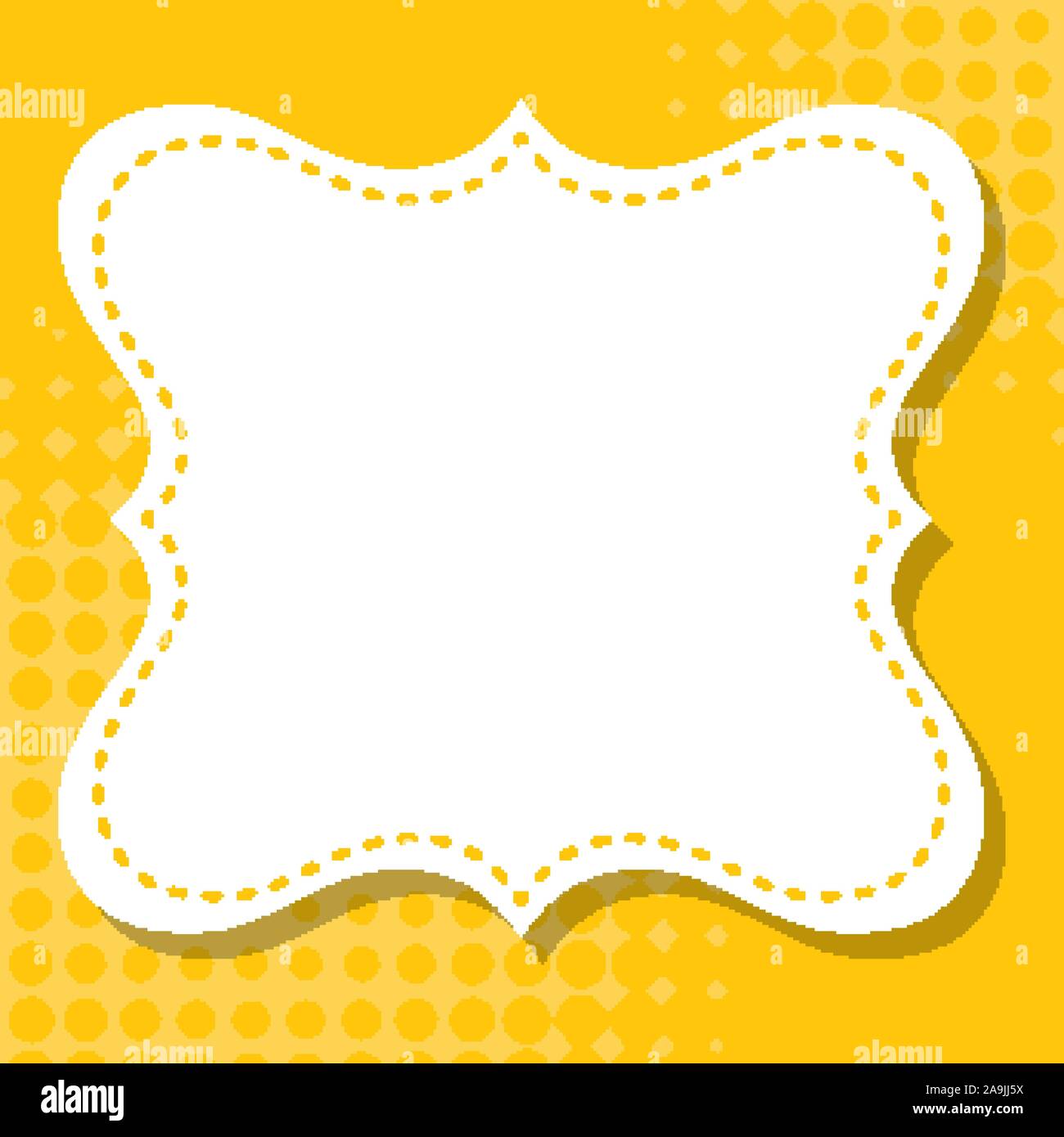 Frame template design with yellow background illustration Stock Vector ...
