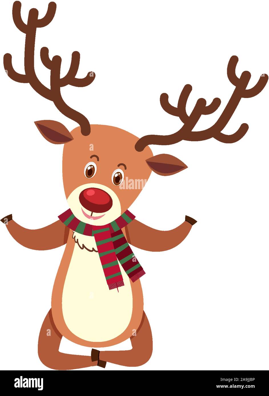 Single character of reindeer on white background illustration Stock ...