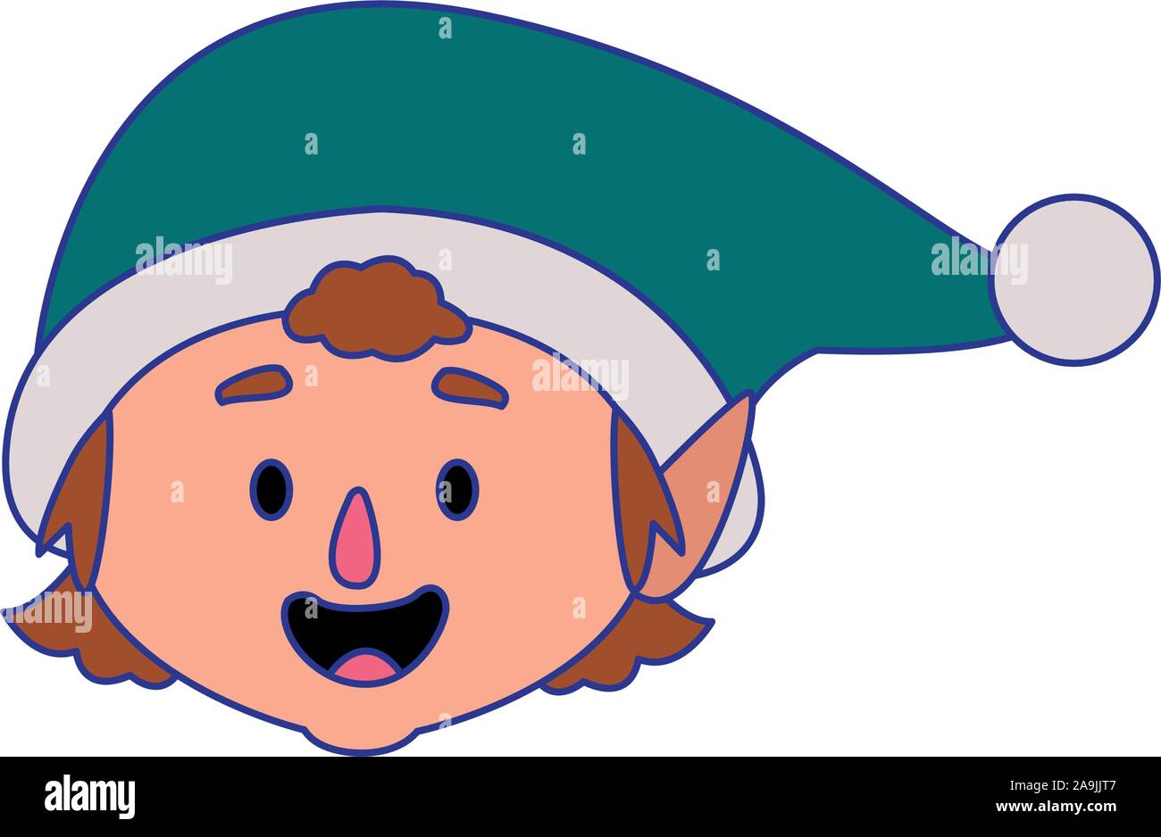 christmas elf face icon, colorful design Stock Vector Image & Art - Alamy