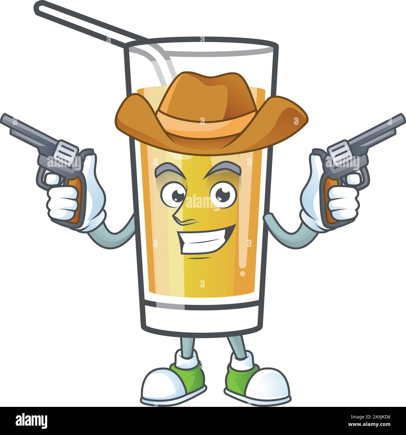 Cartoon sweet apple cider with cowboy mascot Stock Vector Image & Art ...
