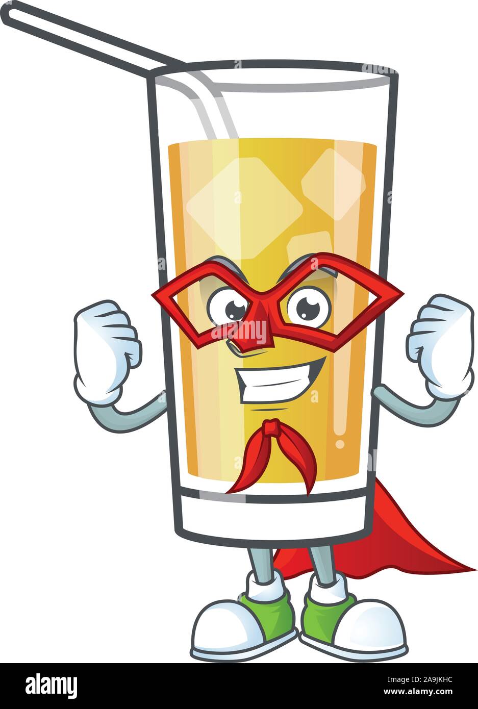 Cartoon apple cider with the character super hero Stock Vector Image ...
