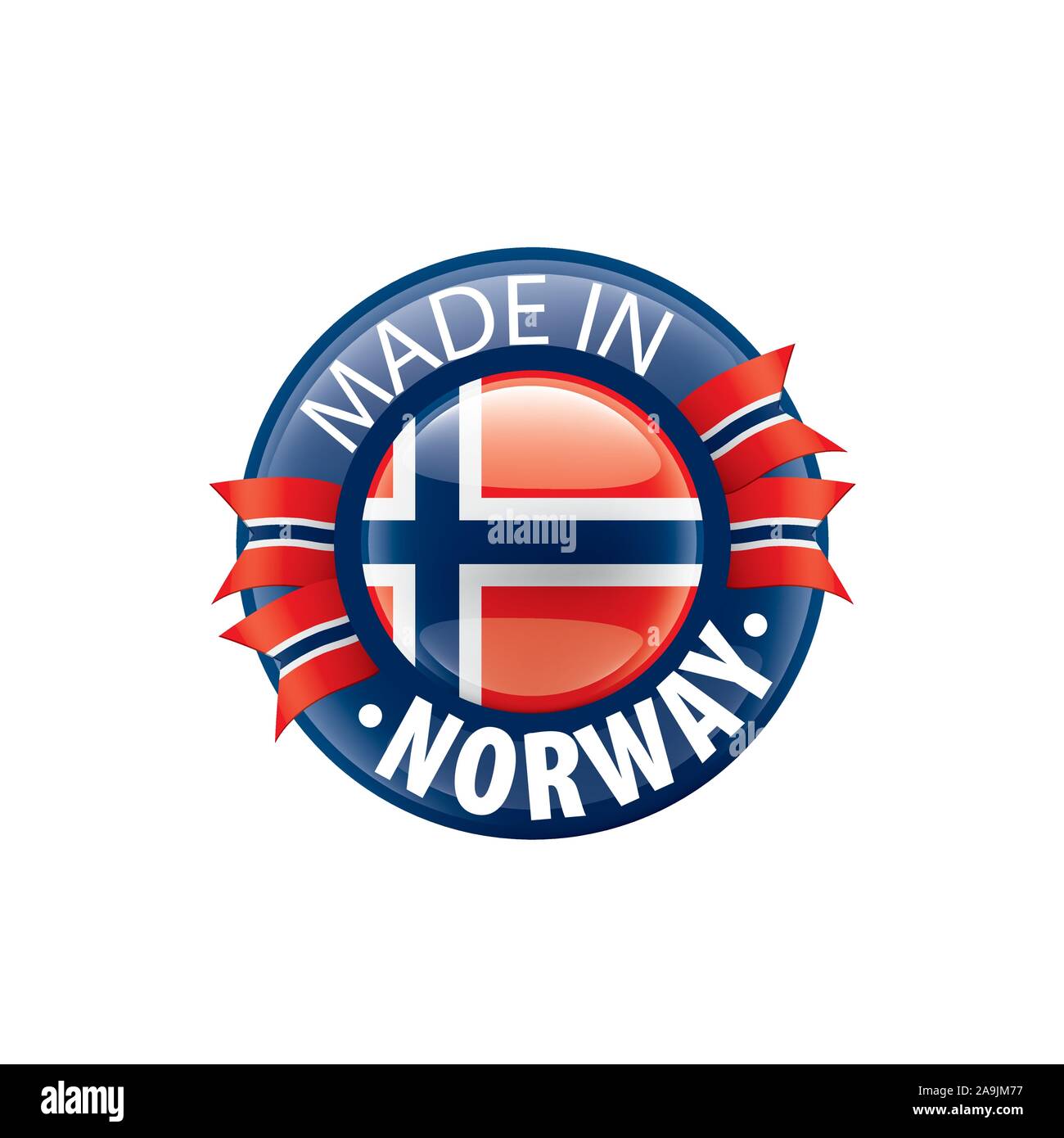 Norway flag, vector illustration on a white background Stock Vector ...