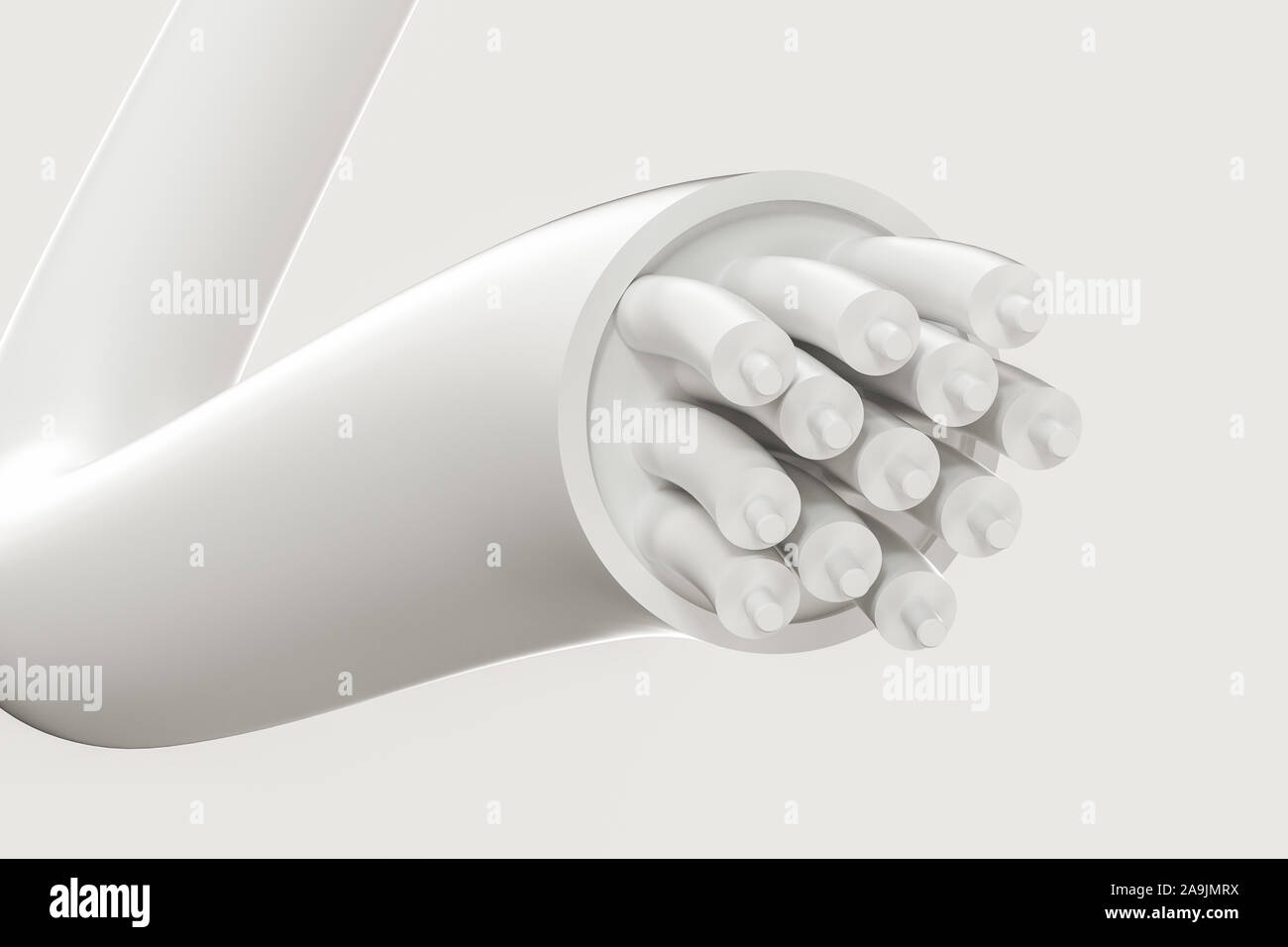 Cable with extended core, electronic connection product, 3d rendering ...