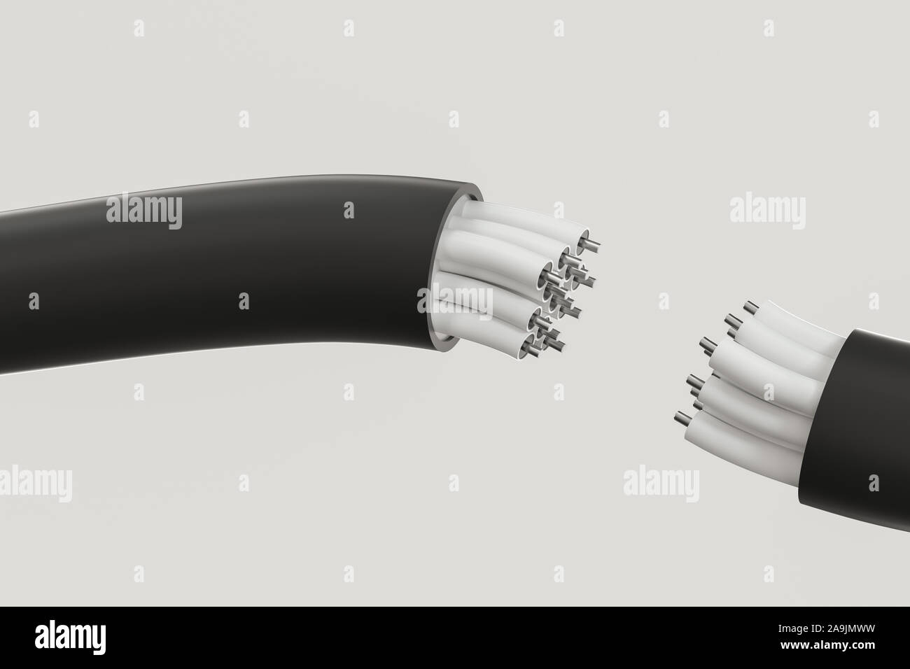 Thick black electrical cable hi-res stock photography and images - Alamy