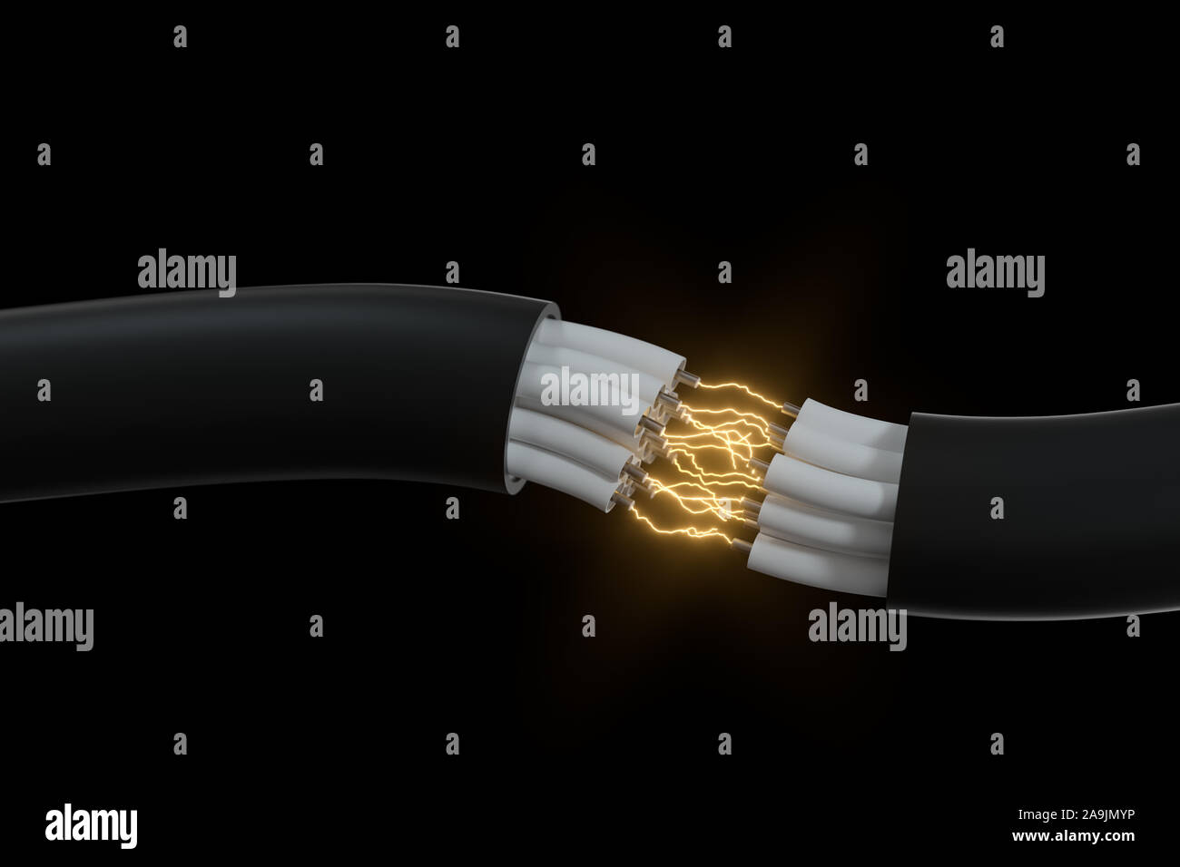 Cable with extended core, electronic connection product, with lightning ...