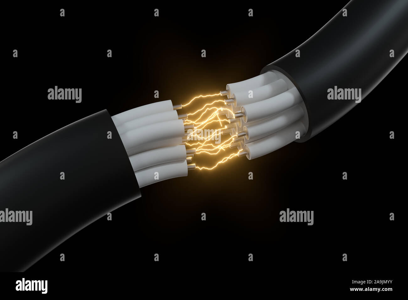 Cable with extended core, electronic connection product, with lightning ...