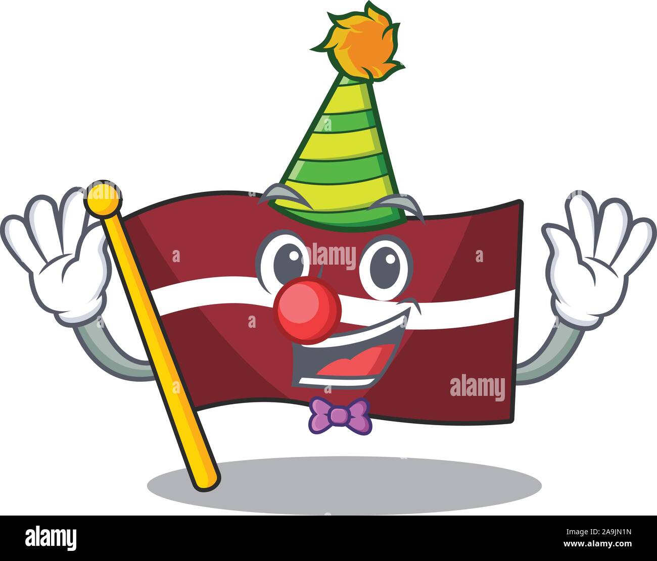 Clown cartoon flag latvia in with mascot Stock Vector Image & Art - Alamy