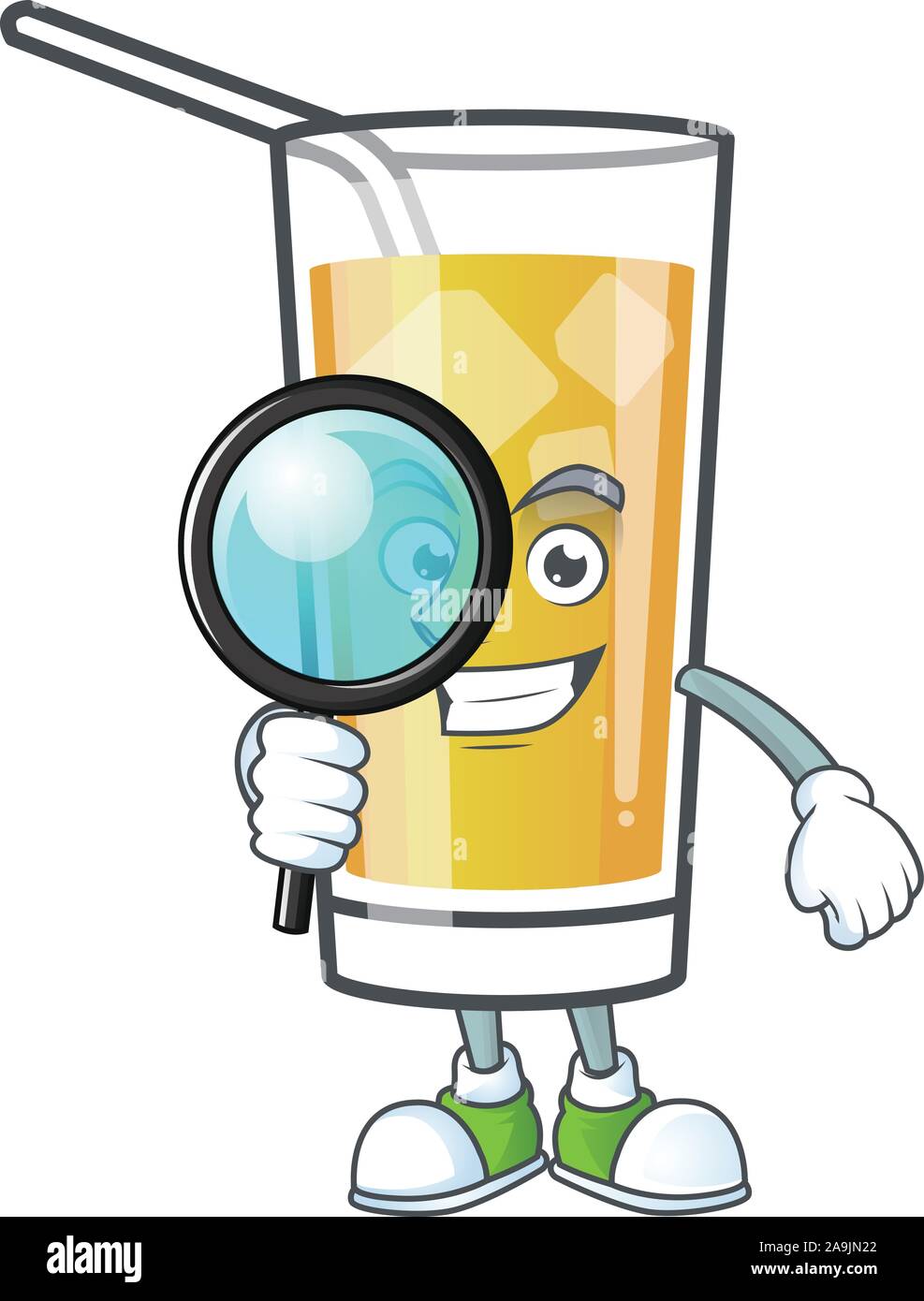 Cartoon apple cider with the character detective Stock Vector Image ...