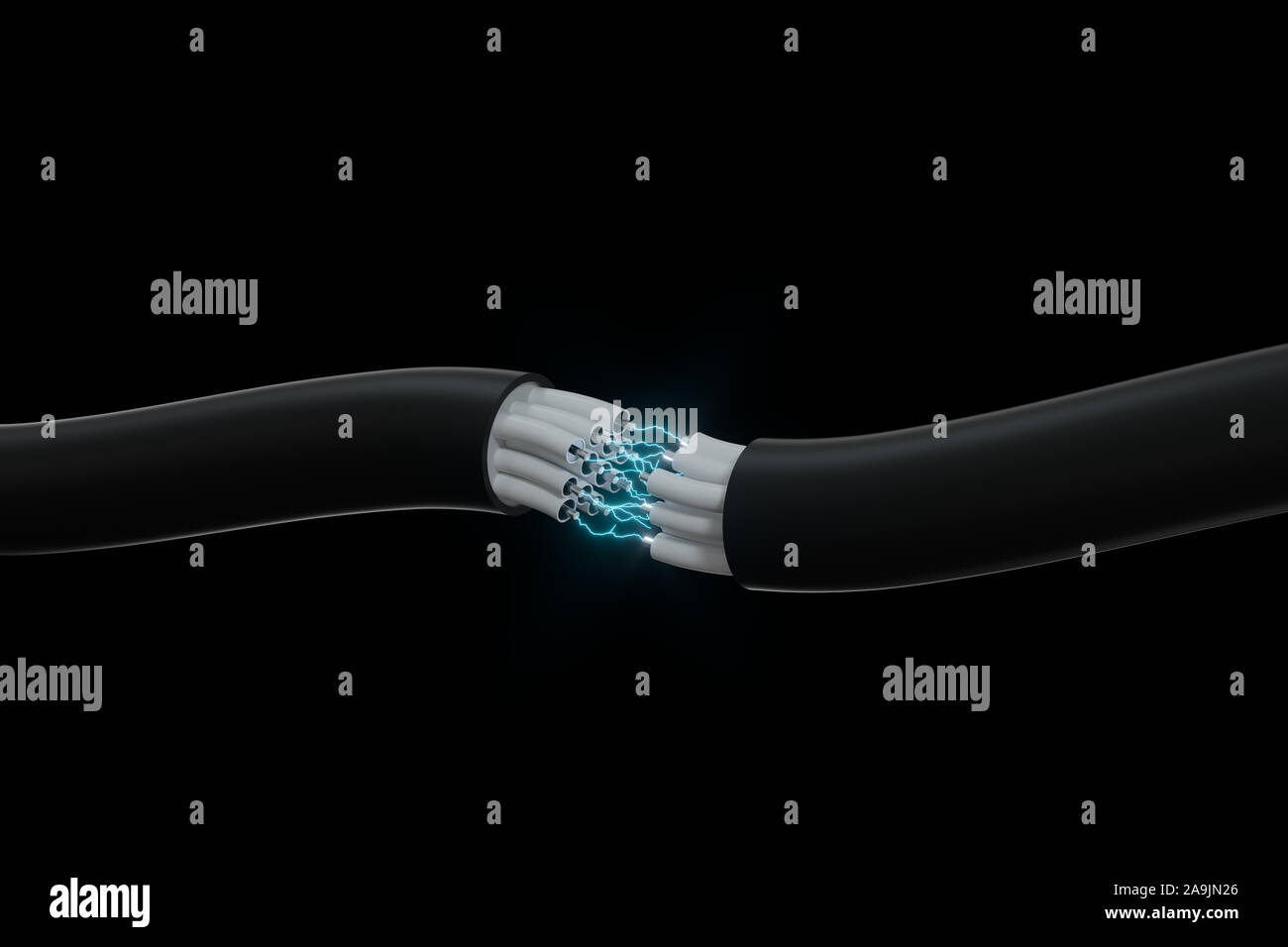 Cable with extended core, electronic connection product, with lightning ...