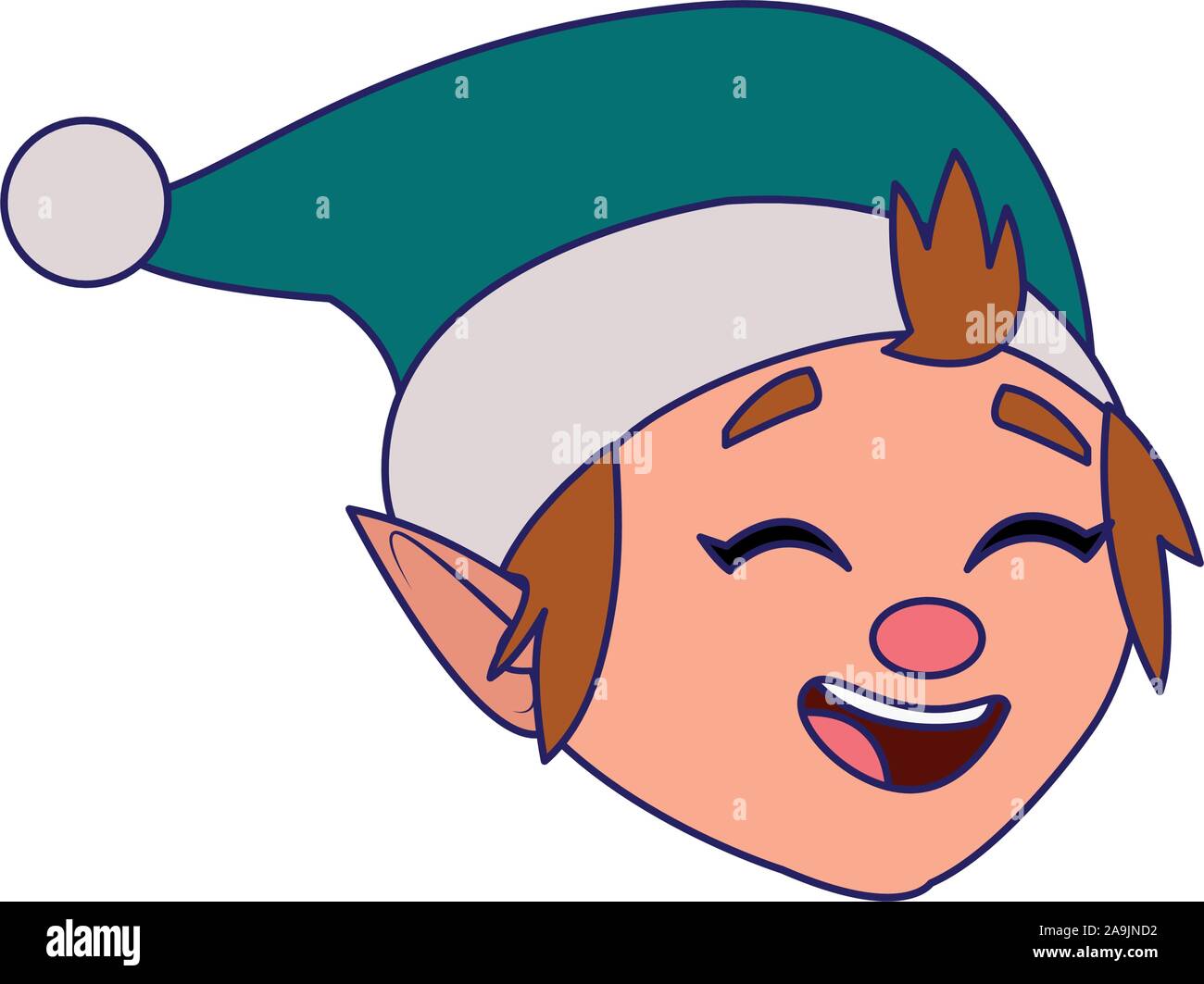 Helper face hat cartoon Cut Out Stock Images & Pictures - Alamy