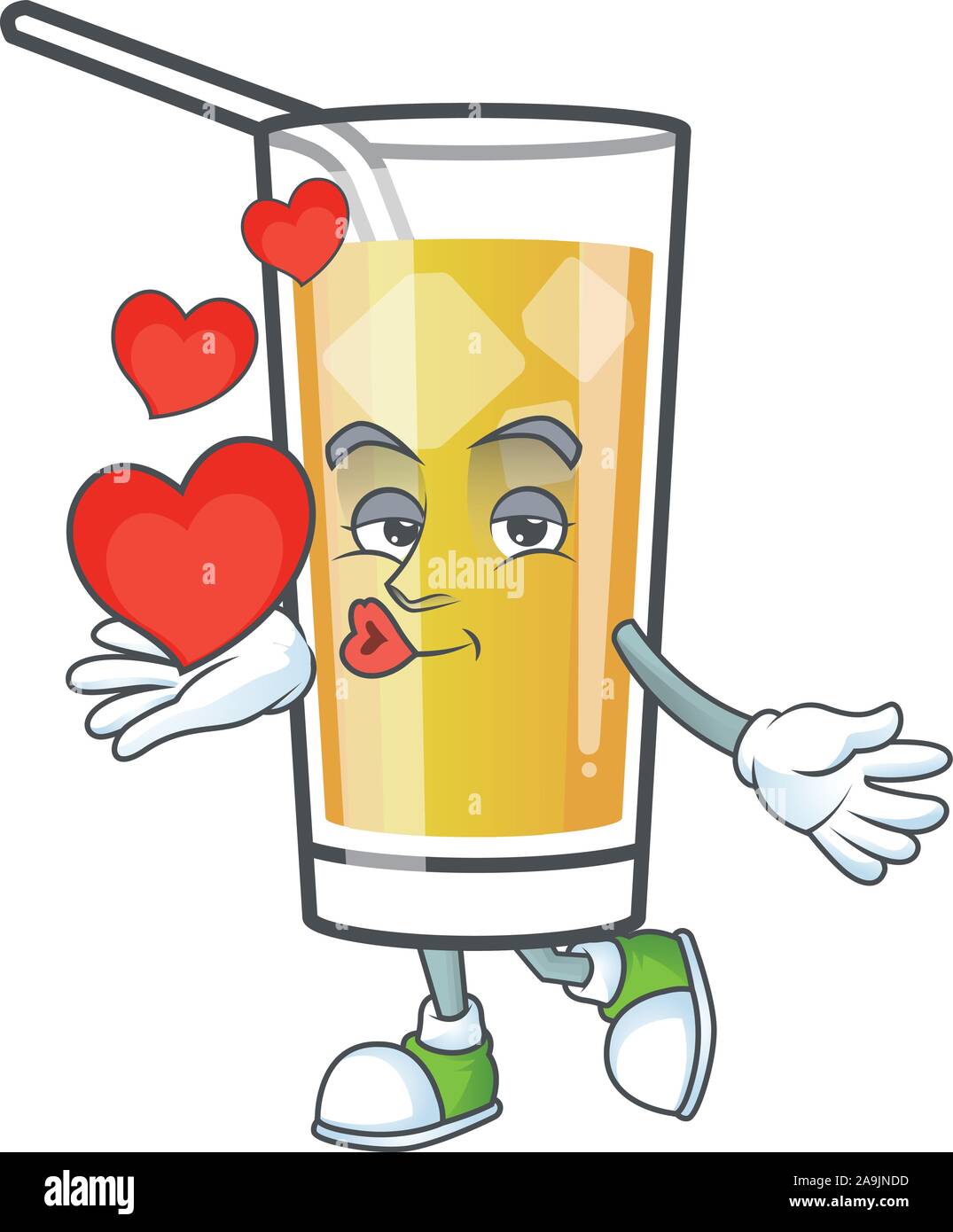 Character holding heart in the apple cider cartoon Stock Vector Image ...