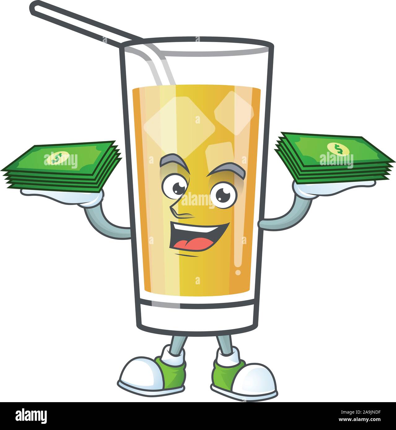 Character holding money in the apple cider cartoon Stock Vector Image ...