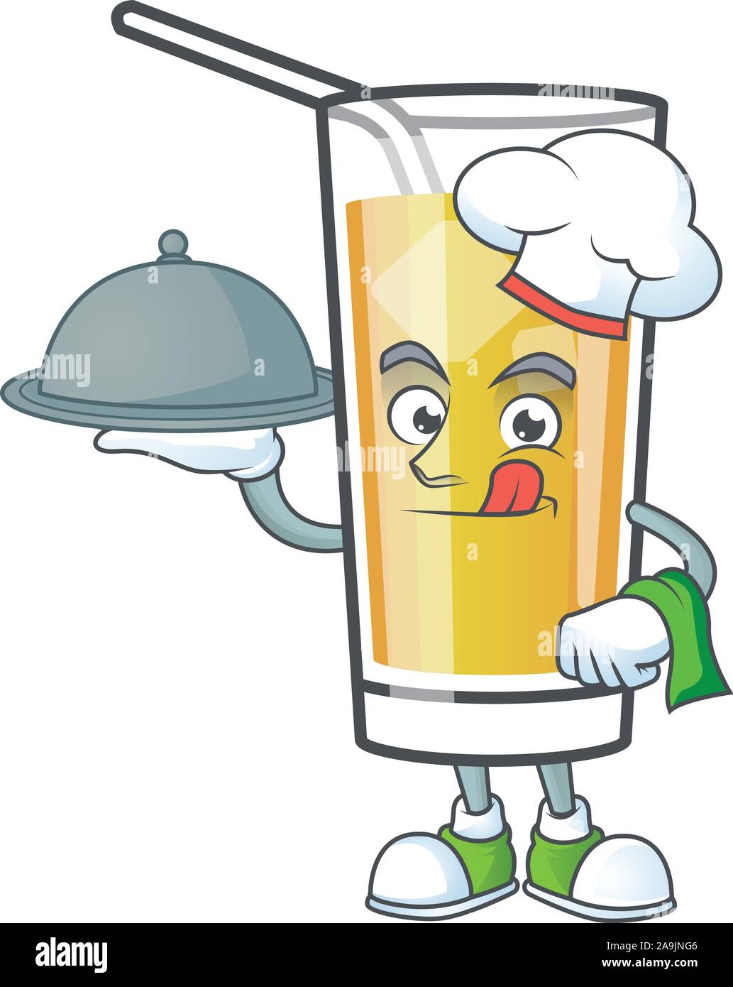 Character chef holding food in the apple cider cartoon Stock Vector ...