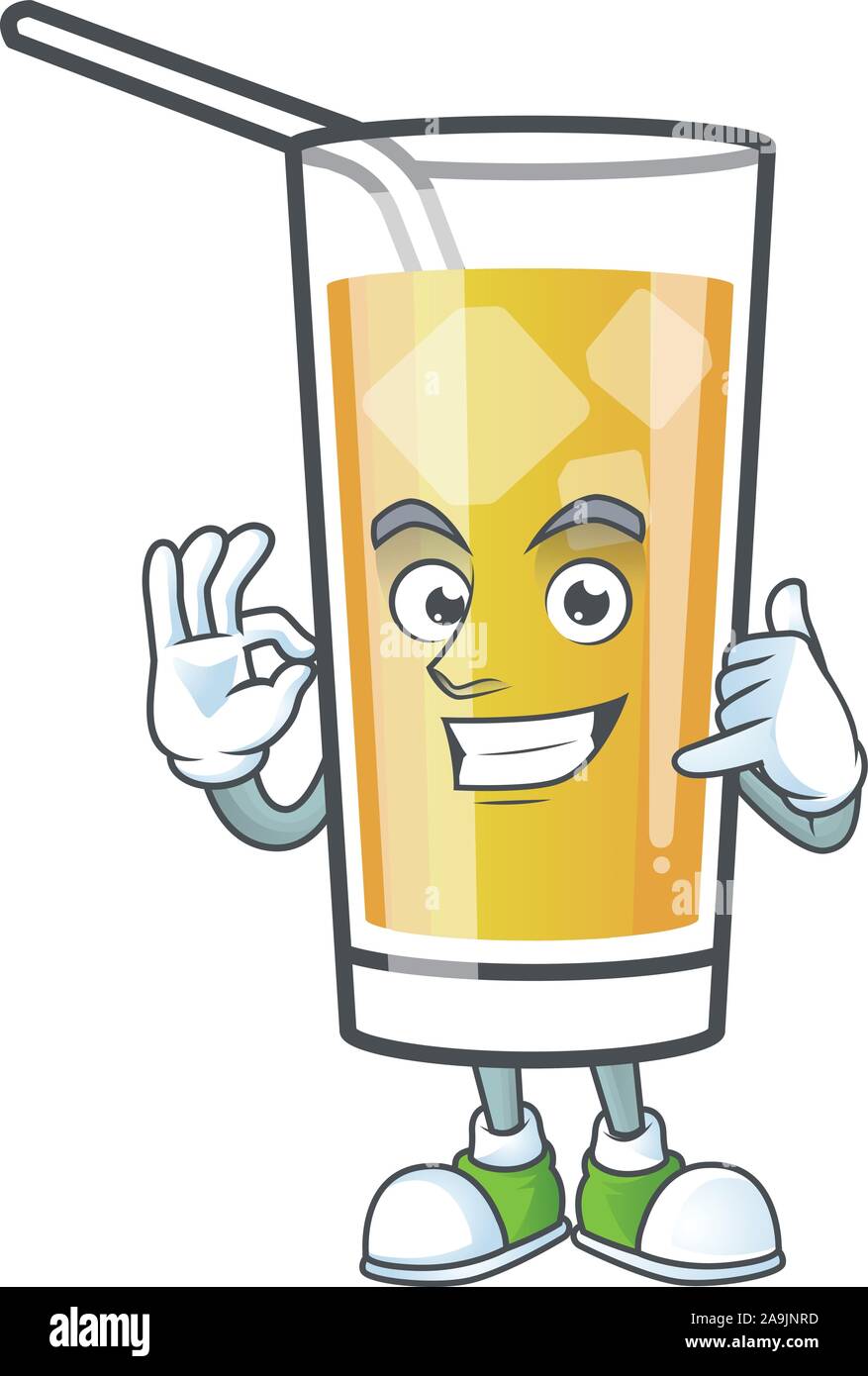 Apple cider cartoon with mascot character call me Stock Vector Image ...