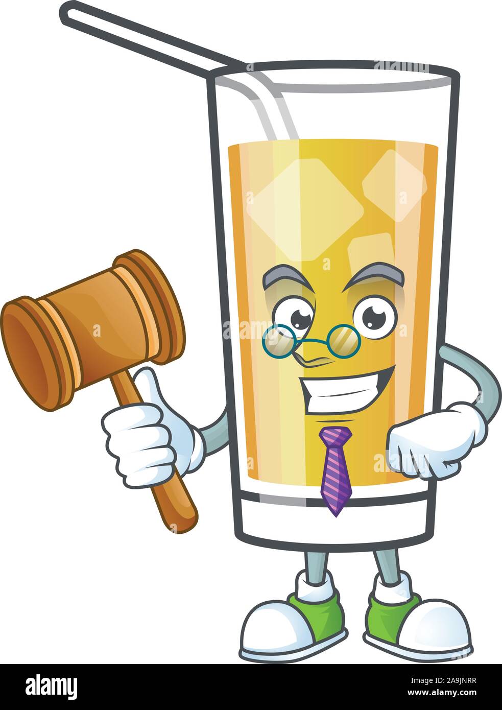 Apple cider cartoon with mascot character judge Stock Vector Image ...