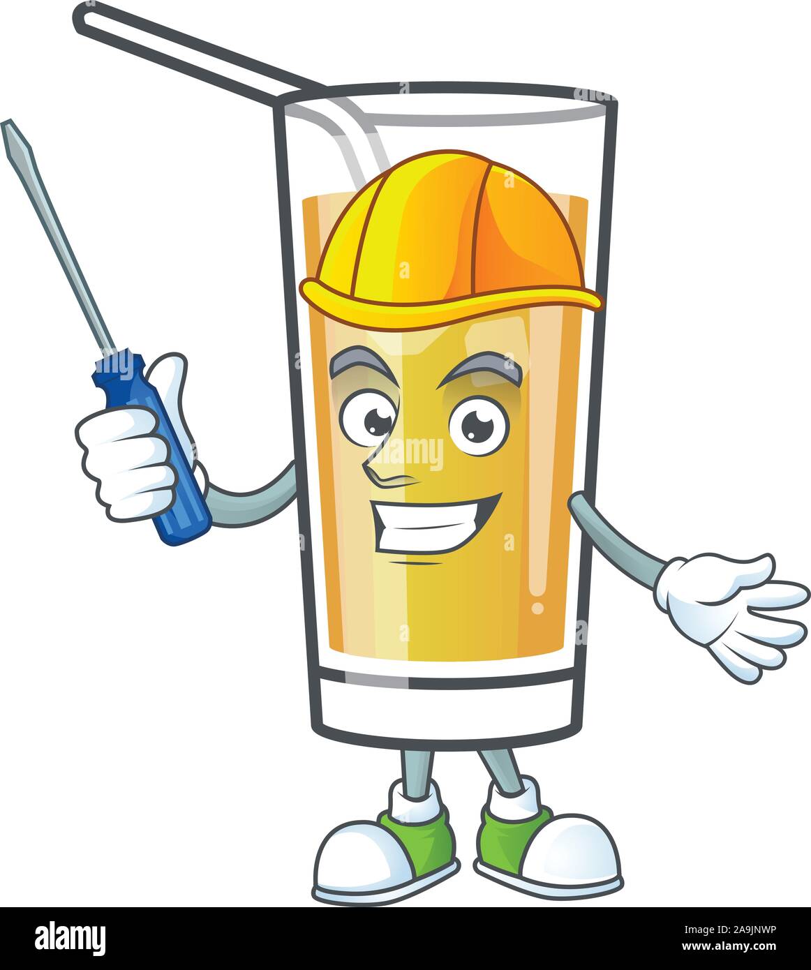 Apple cider cartoon with mascot character automotive Stock Vector Image ...