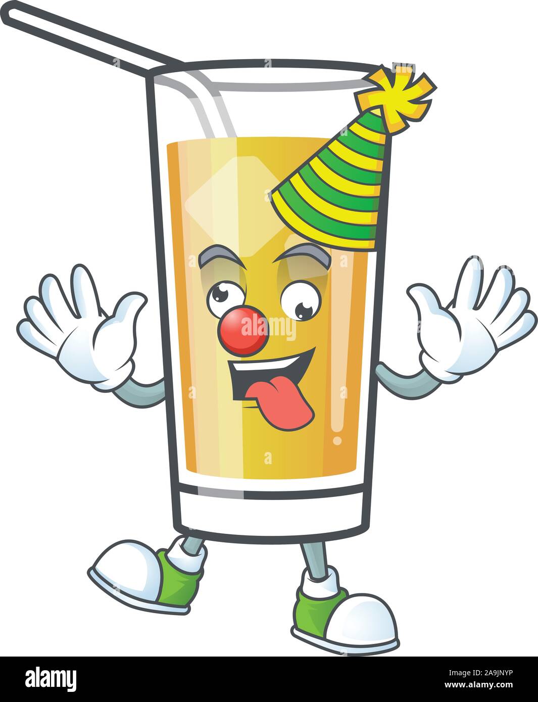 Apple cider cartoon with mascot character clown Stock Vector Image ...