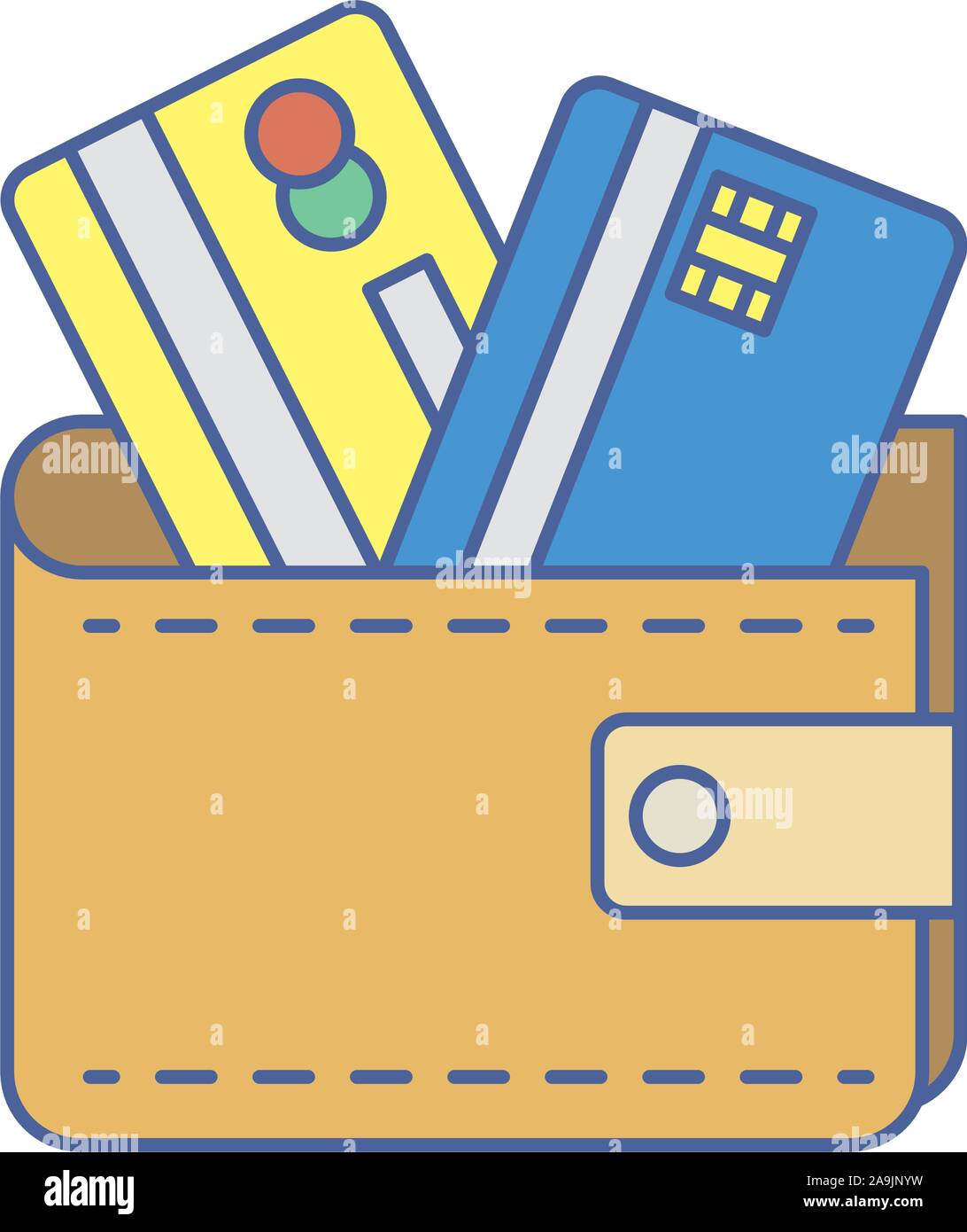 Credit cards in purse Stock Vector Images - Alamy