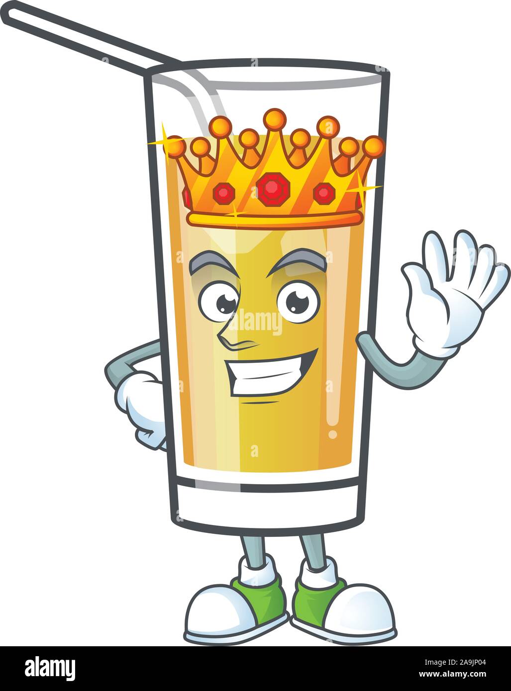Apple cider cartoon with mascot character king Stock Vector Image & Art ...