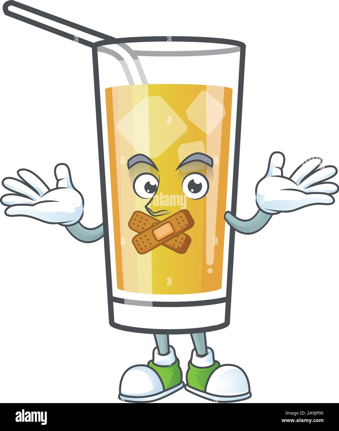 Apple cider cartoon with mascot character silent Stock Vector Image ...