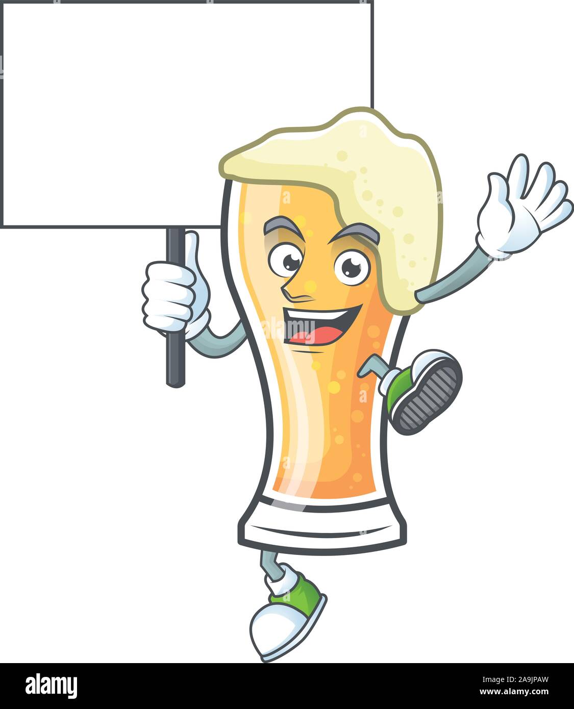 Cartoon beer glass with the bring board character Stock Vector Image ...