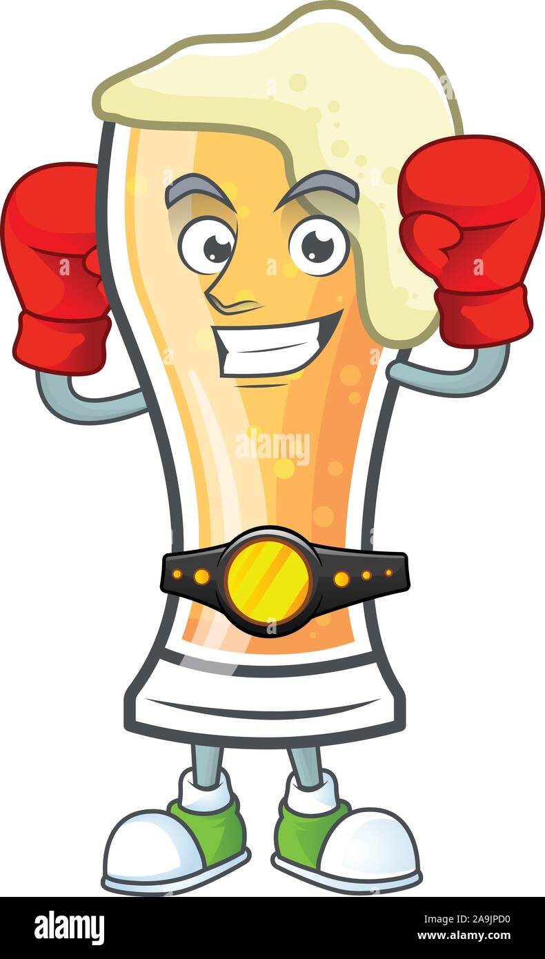 Cartoon beer glass with the boxing character Stock Vector Image & Art ...