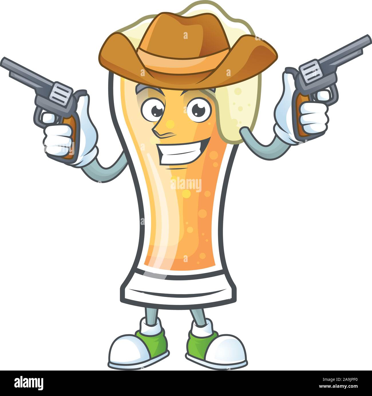 Cartoon beer glass with the cowboy character Stock Vector Image & Art ...