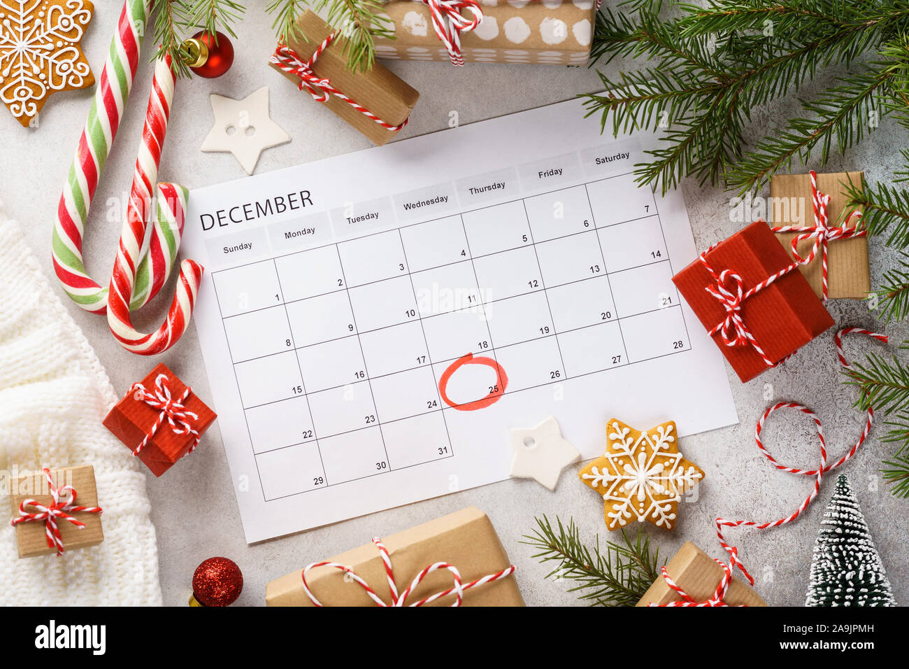 25th december calendar hi-res stock photography and images - Alamy