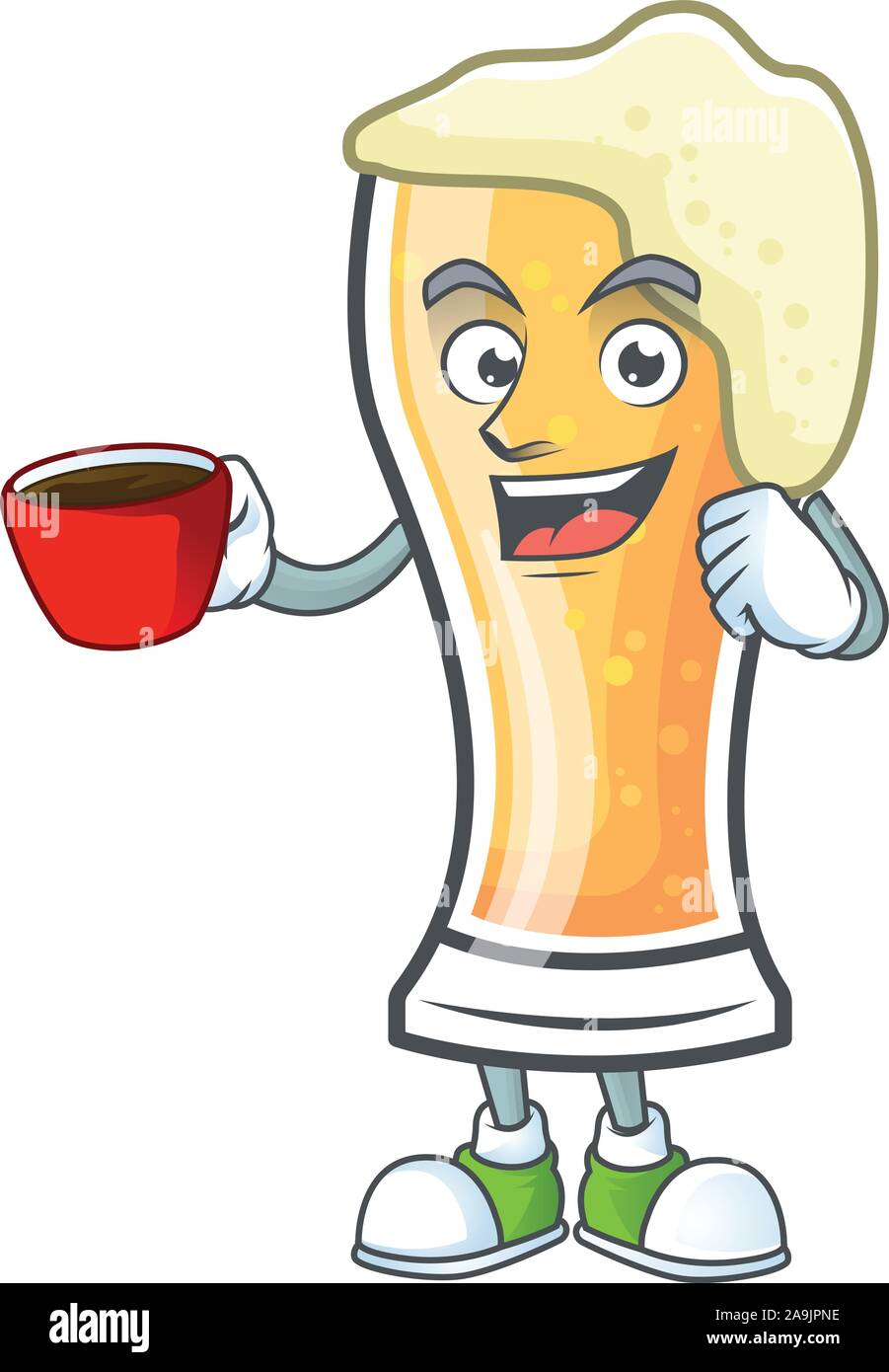 Mascot a drinking in cup in the cartoon beer glass Stock Vector Image ...