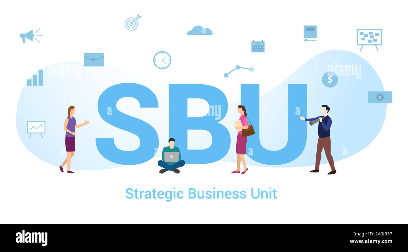 sbu strategic business unit concept with big word or text and team ...