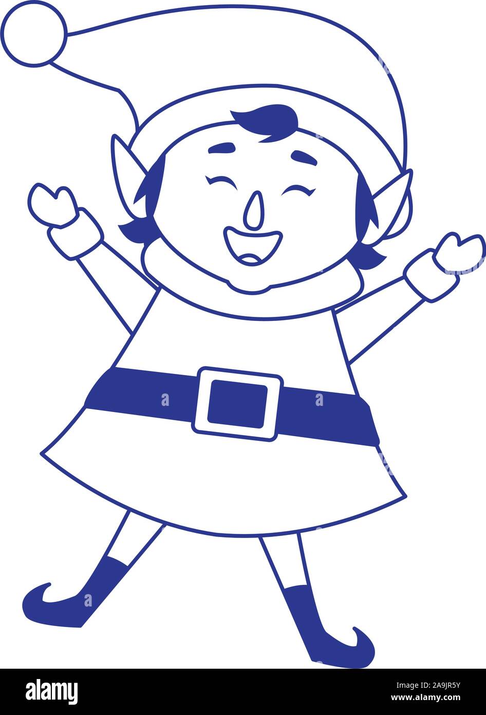 cartoon happy christmas elf Stock Vector Image & Art - Alamy