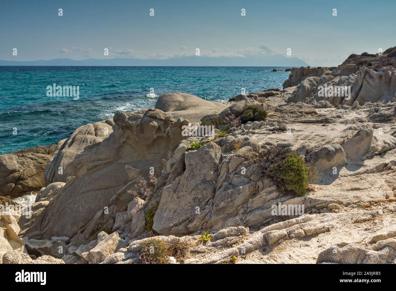 Summer view of Orange Beach Kavourotripes at Sithonia peninsula ...