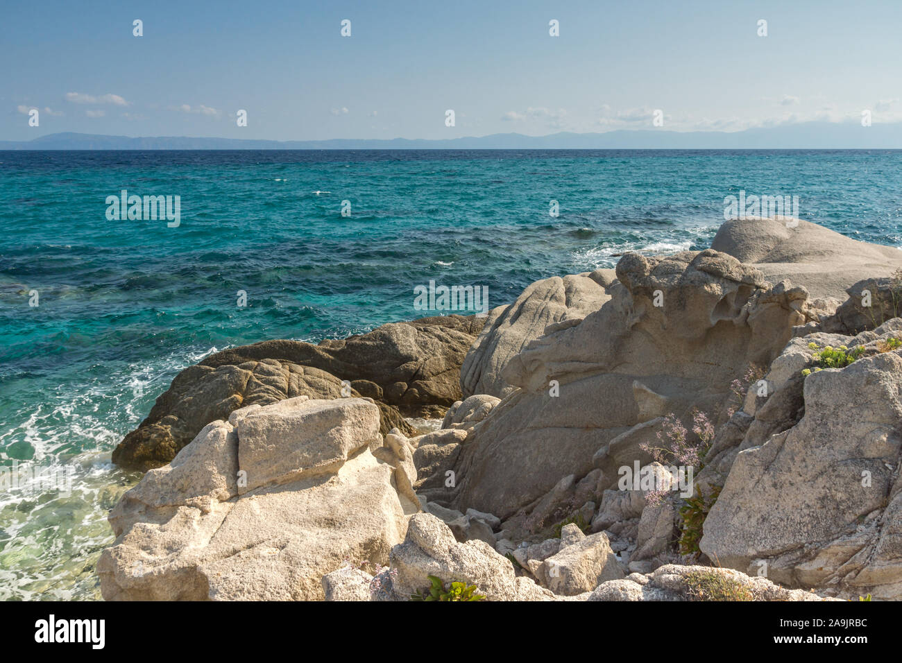 Summer view of Orange Beach Kavourotripes at Sithonia peninsula ...
