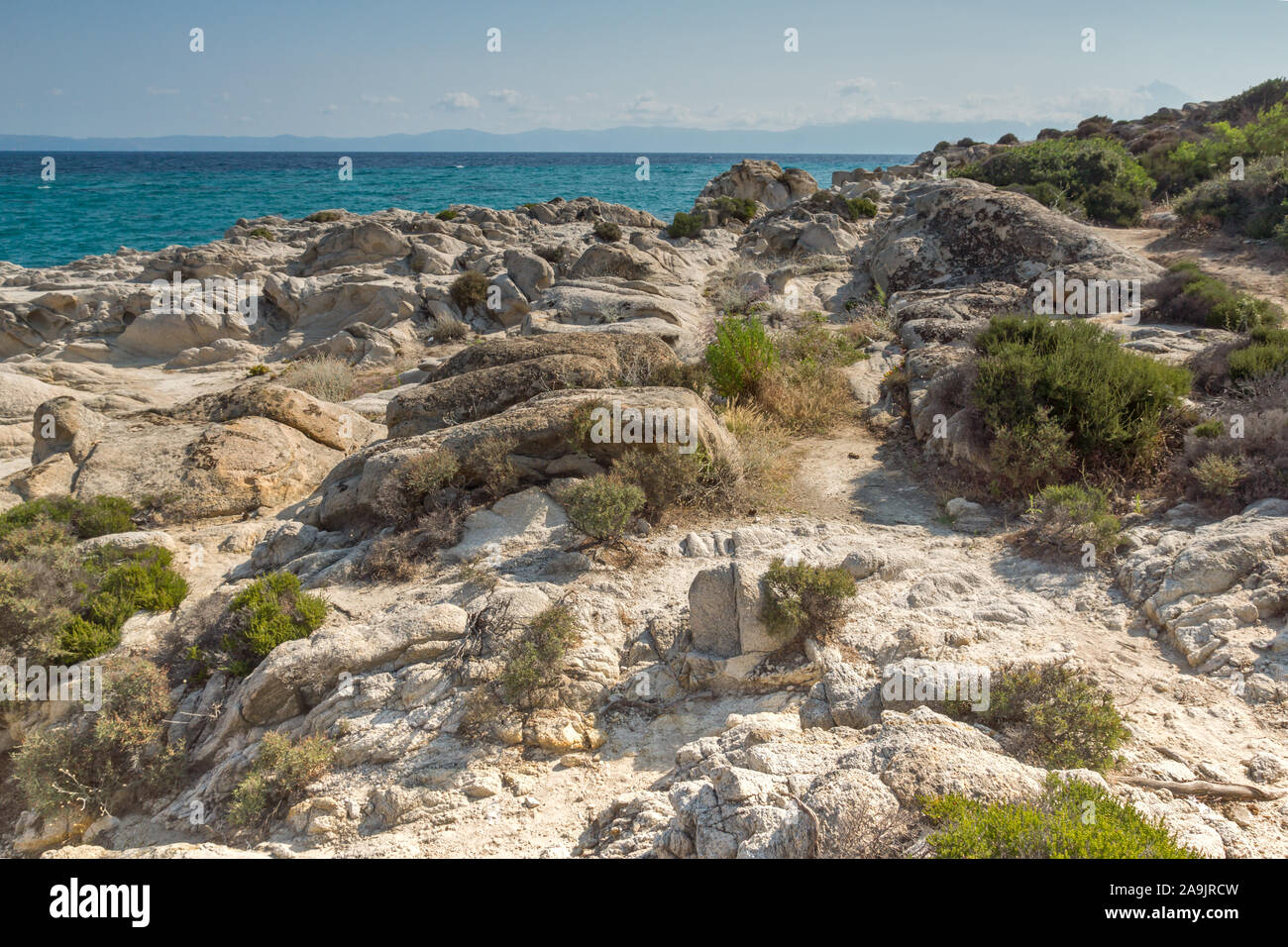 Summer view of Orange Beach Kavourotripes at Sithonia peninsula ...