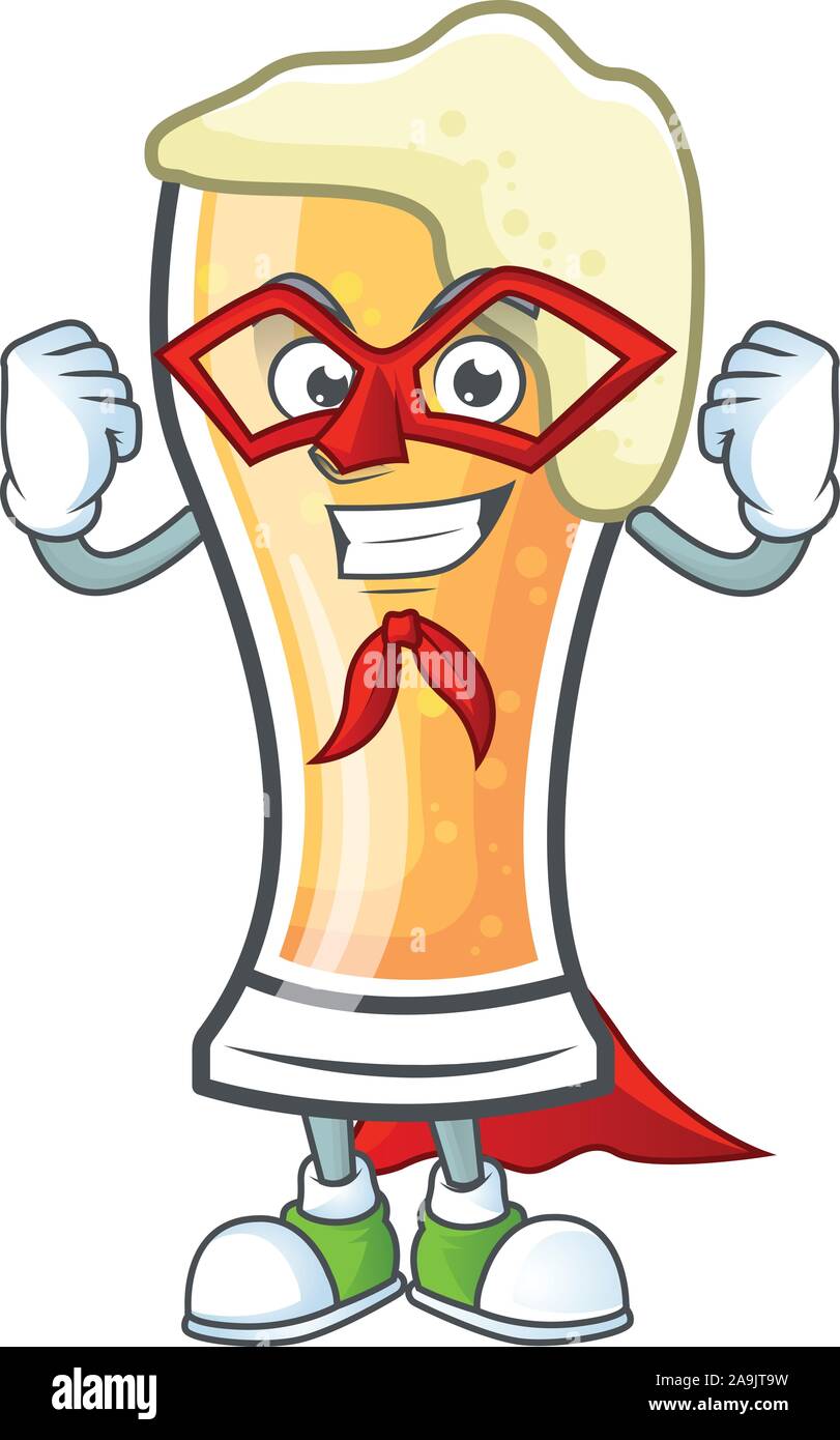 Mascot a super hero in the cartoon beer glass Stock Vector Image & Art ...