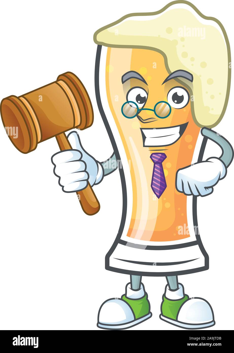 Fresh beer glass with cartoon character judge Stock Vector Image & Art ...