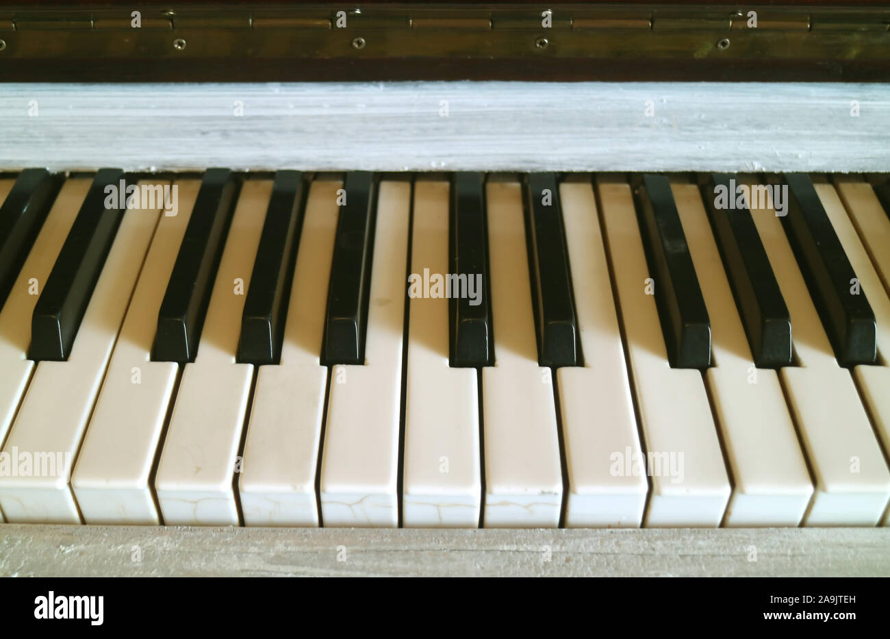 Closeup Keyboard of an Upright Piano Stock Photo - Alamy