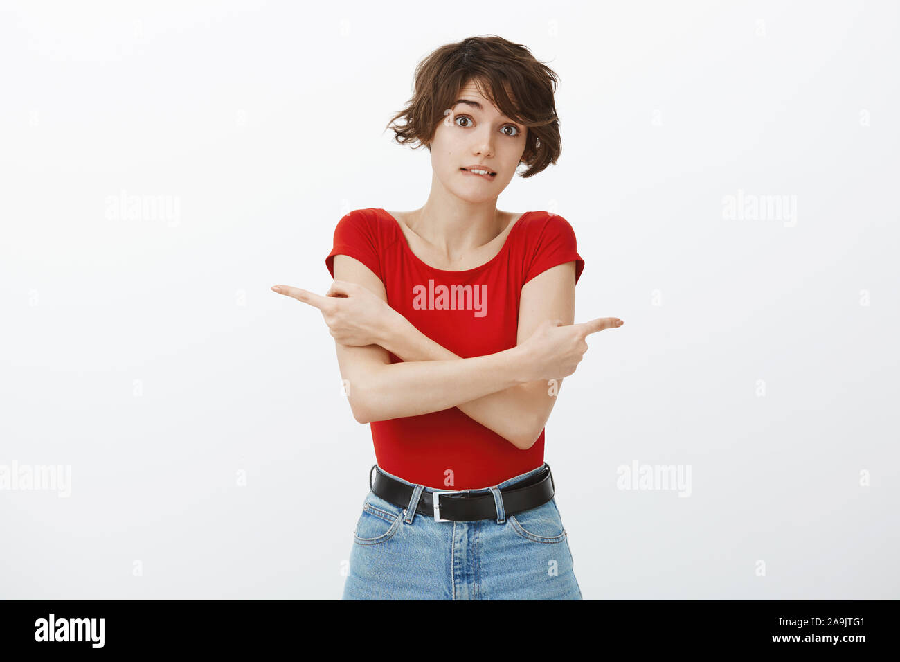 Silly unsure hesitant cute timid girlfriend asking help taking decision ...