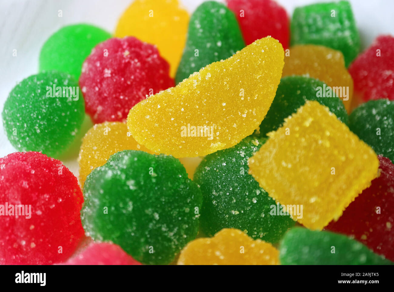 Pile of Colorful Fruity Flavor Sugar Coated Jelly Soft Candies Stock ...