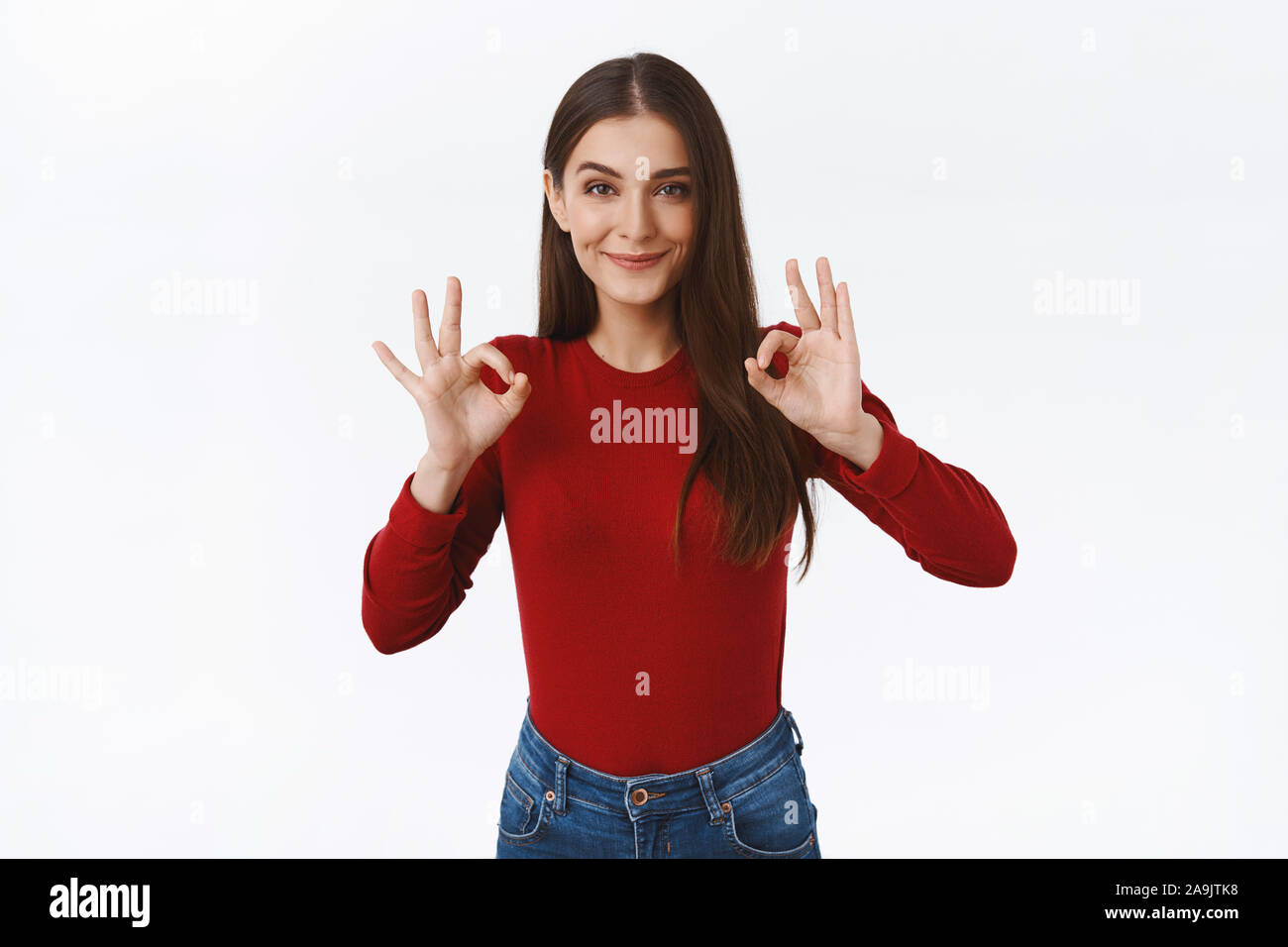 Relax girl got it. Sly and assertive good-looking brunette female ...