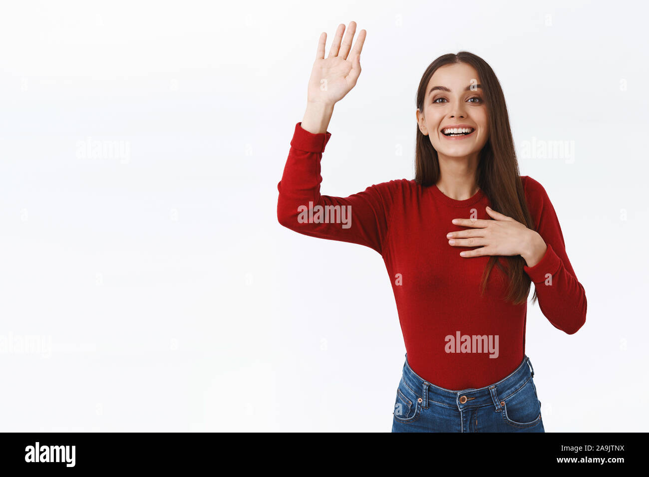 Trying to attract attention hi-res stock photography and images - Alamy