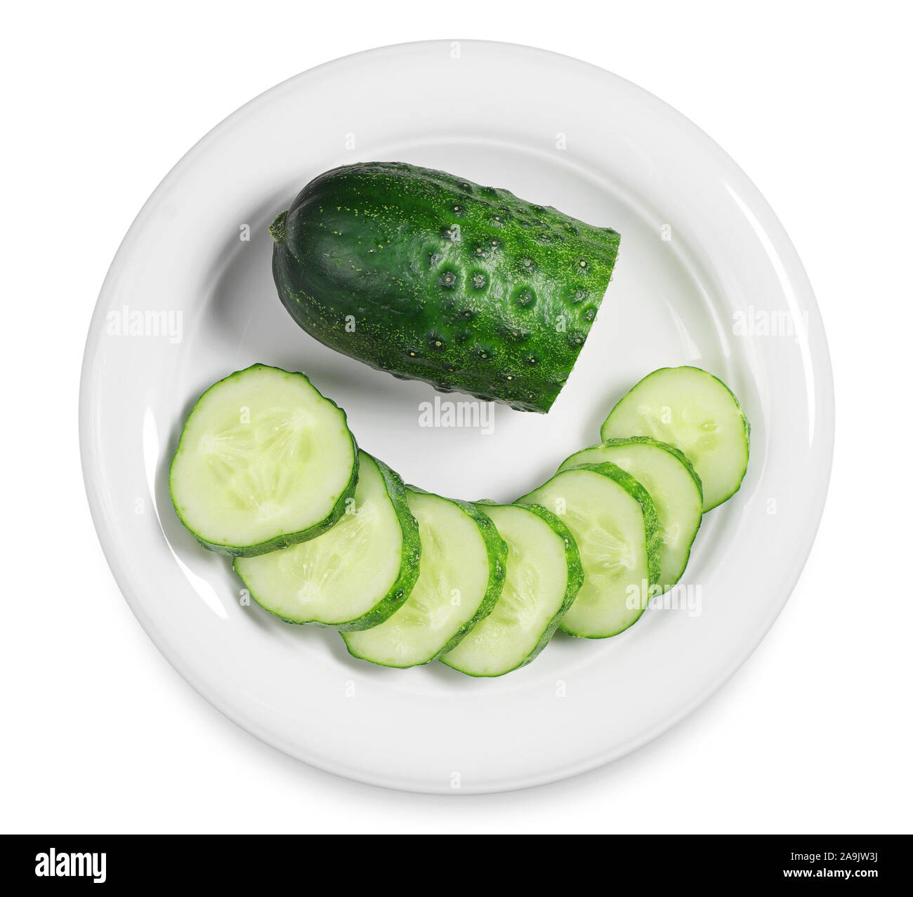 Cutting cucumber plate Cut Out Stock Images & Pictures - Alamy