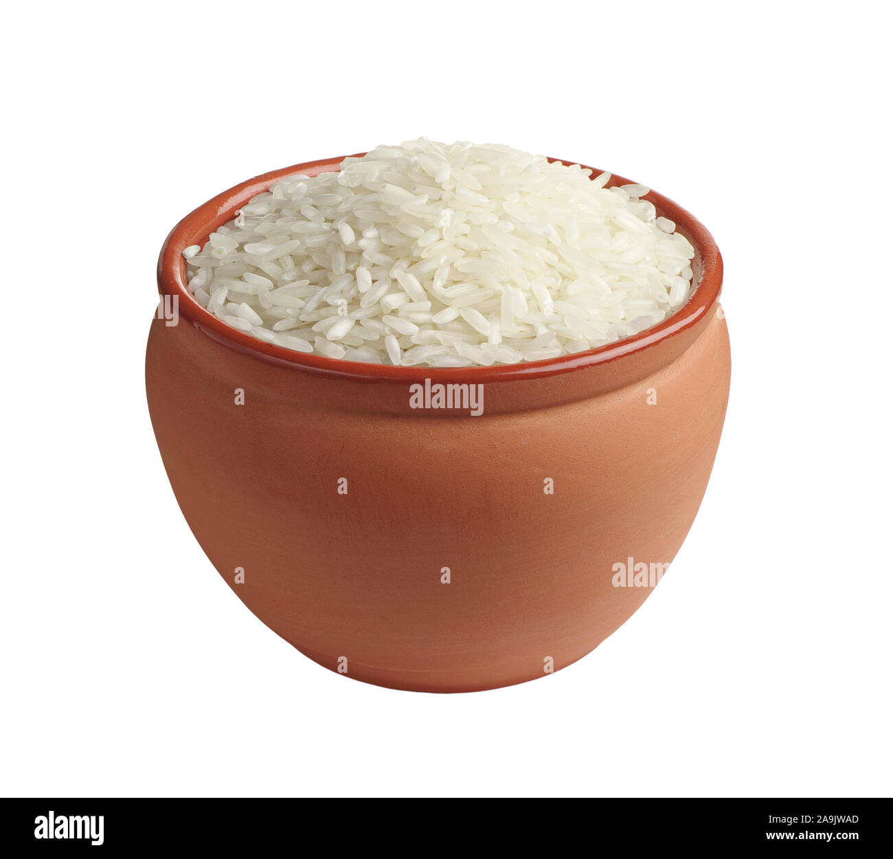 Rice in bowl isolated on white background Stock Photo - Alamy
