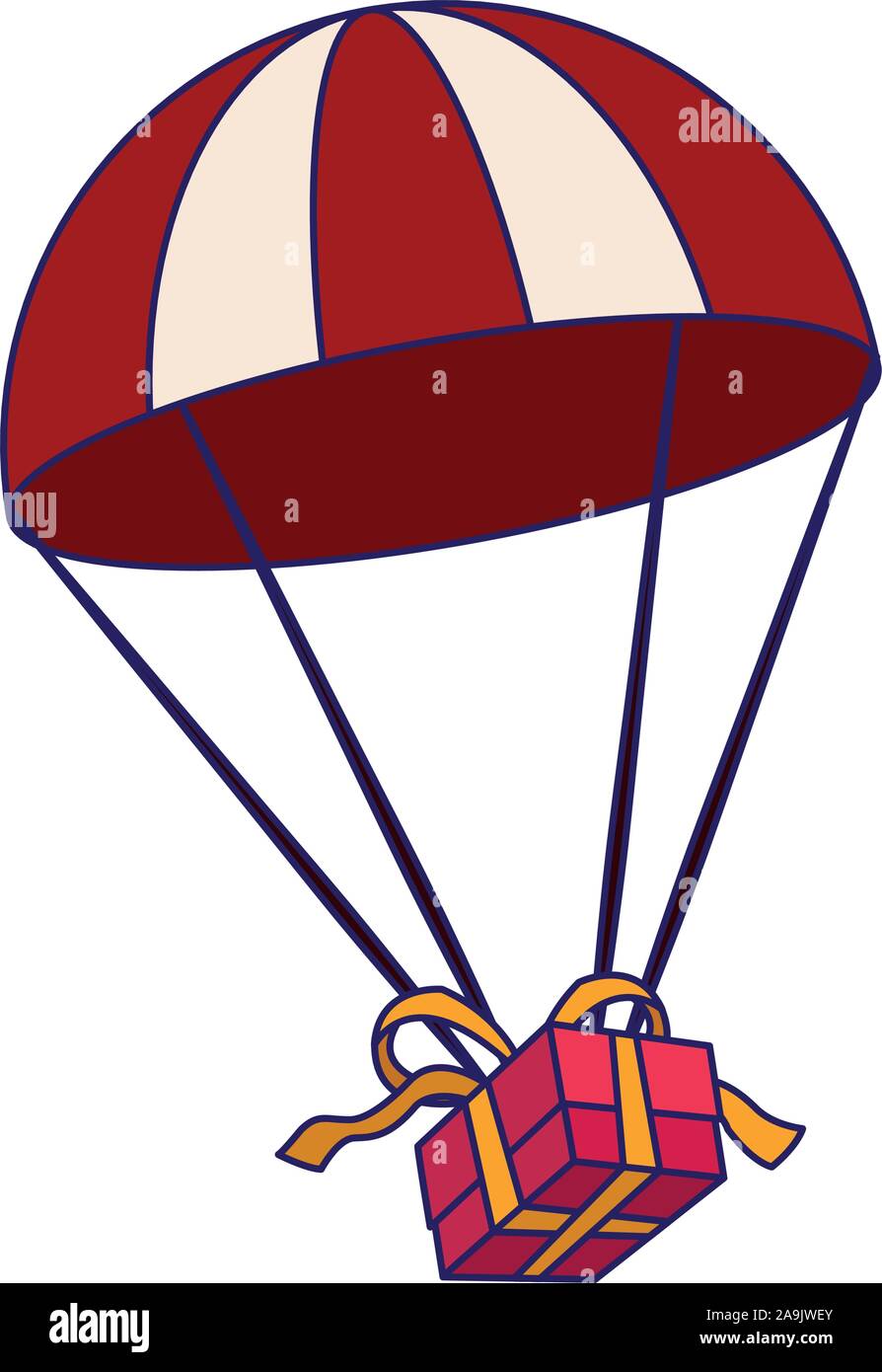 parachute with gift box, flat design Stock Vector Image & Art - Alamy