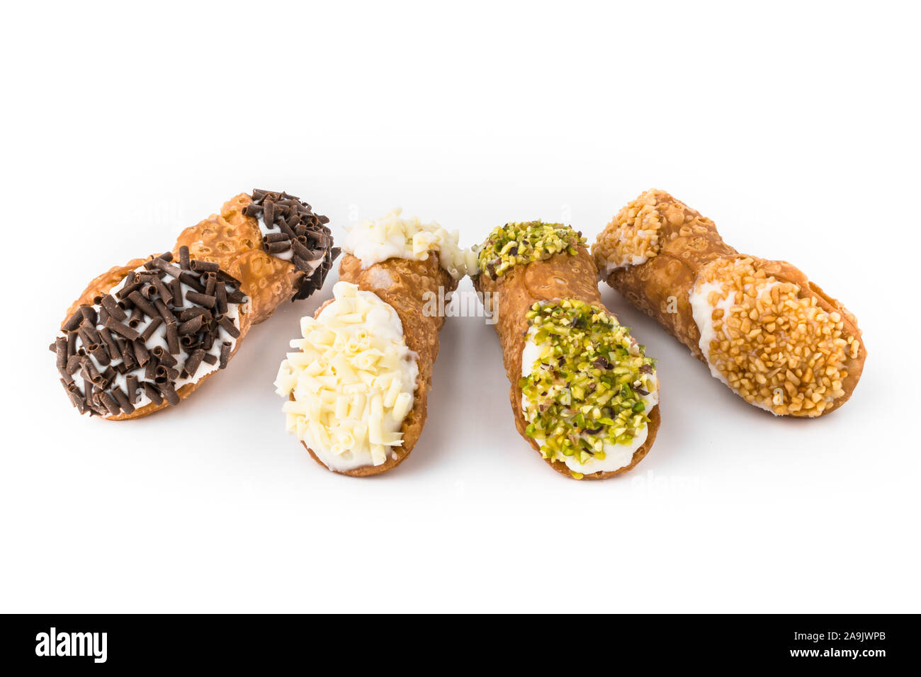Sicilian Cannoli, traditional italian dessert with ricotta cheese Stock ...