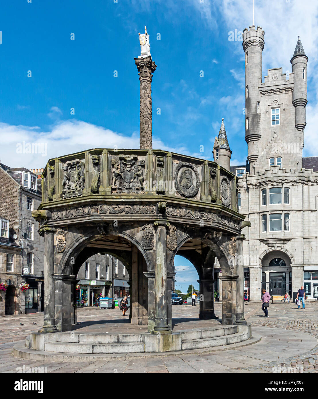 The Mercat Cross and square in Castlegate Aberdeen Scotland UK Stock ...