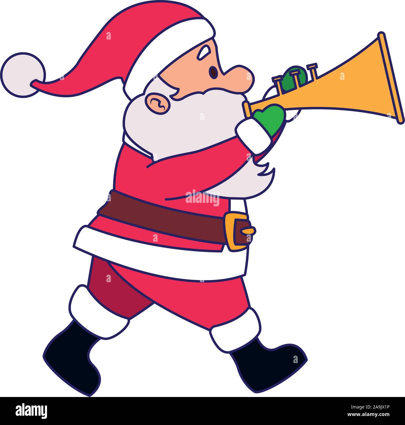 Santa claus playing instrument Stock Vector Images - Alamy